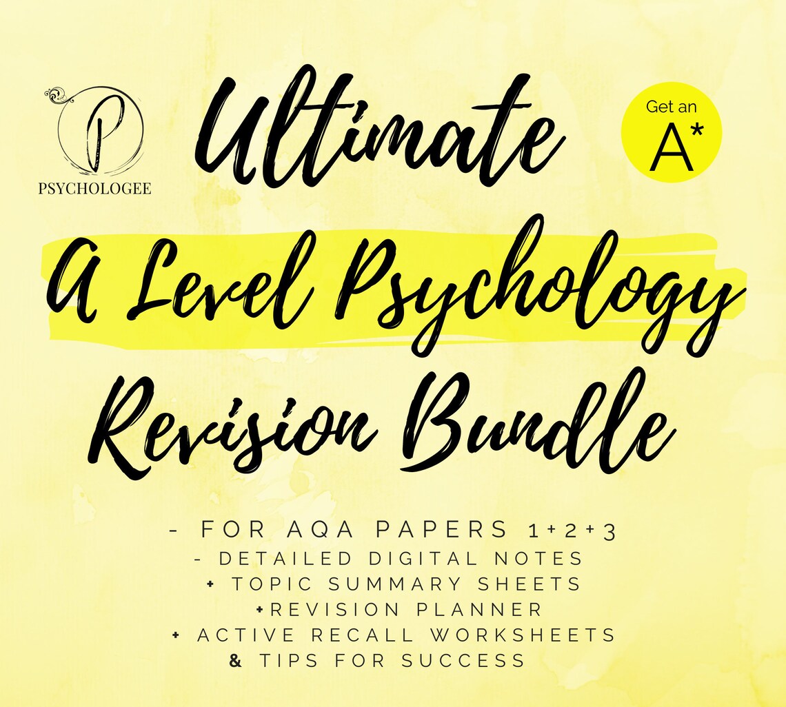 Ultimate Psychology A Level Revision Bundle AQA A Level - Etsy UK