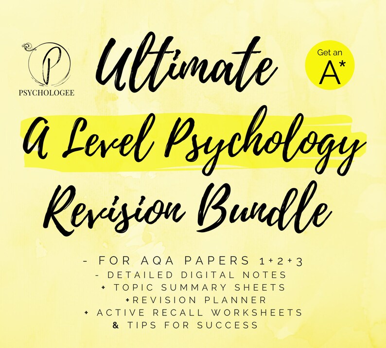 Ultimate Psychology A Level Revision Bundle AQA A Level Etsy UK