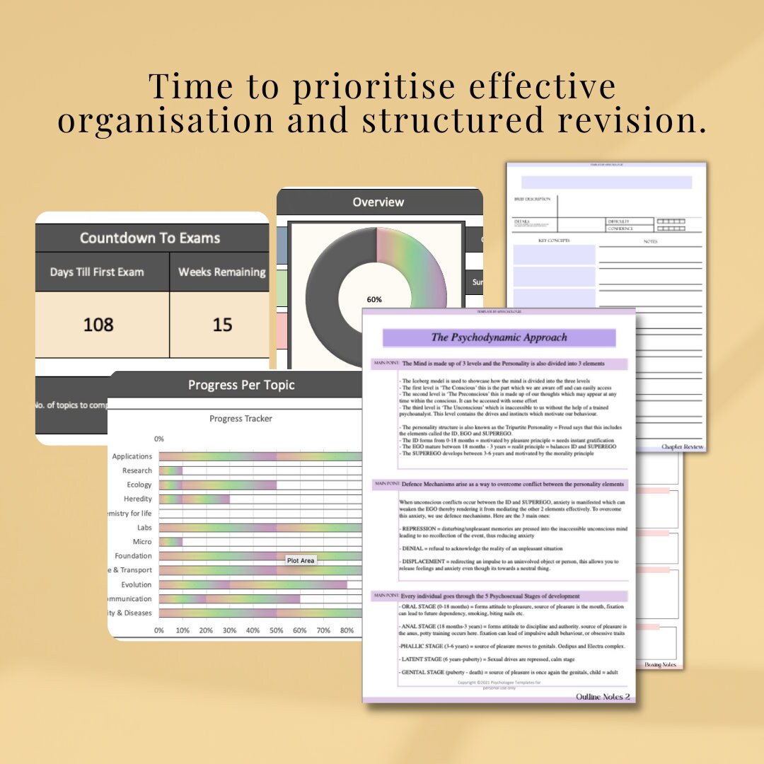 STUDY EXCEL Sheet and Fillable Pdf Study TEMPLATES Exam Cram Revision ...
