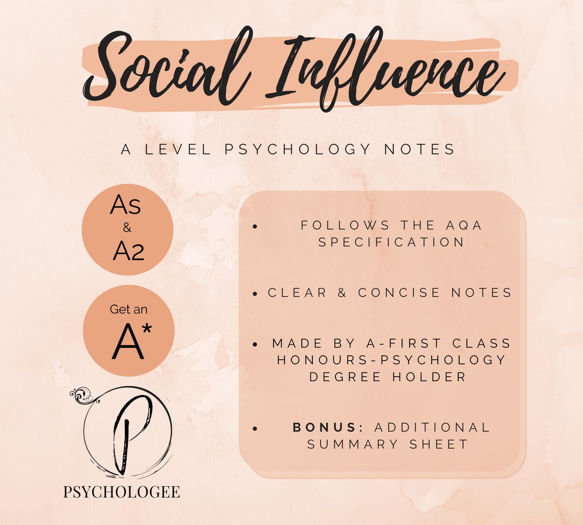 Social Influence Psychology A Level Revision Topic Notes for AQA AS and ...