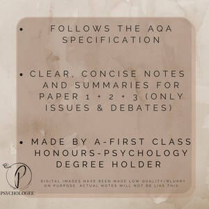 Psychology A Level Revision Notes Bundle AQA A Level Clear Concise ...