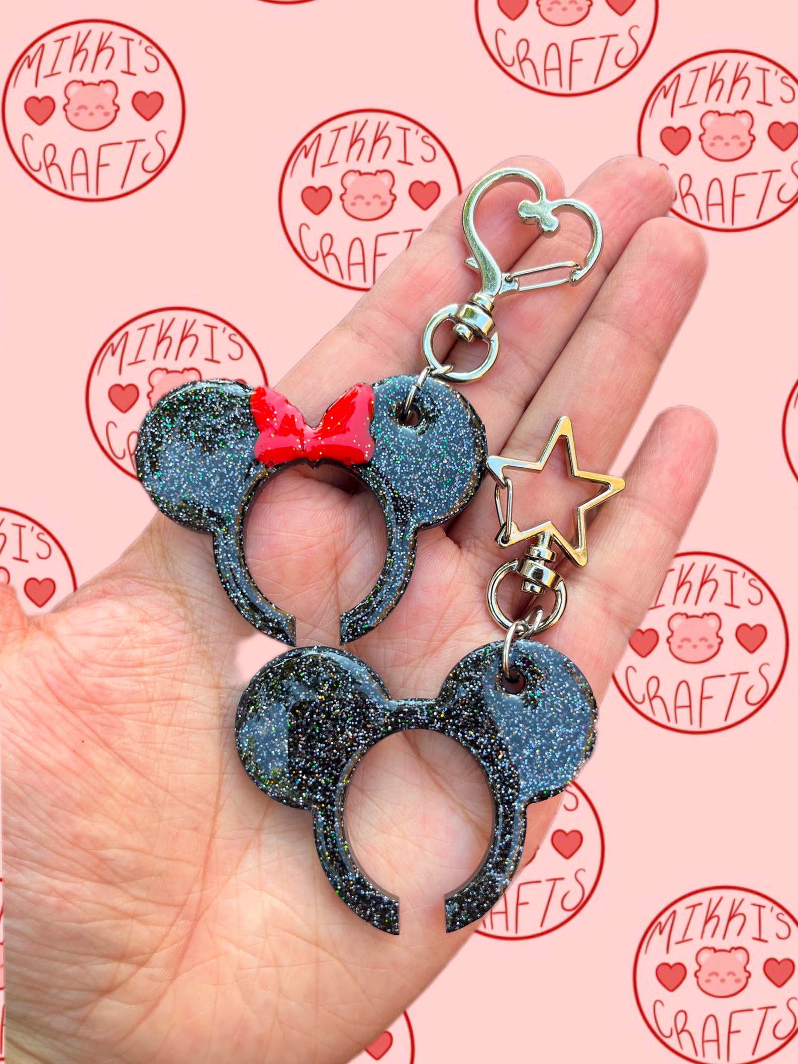 Mouse Ear Keychains - Etsy