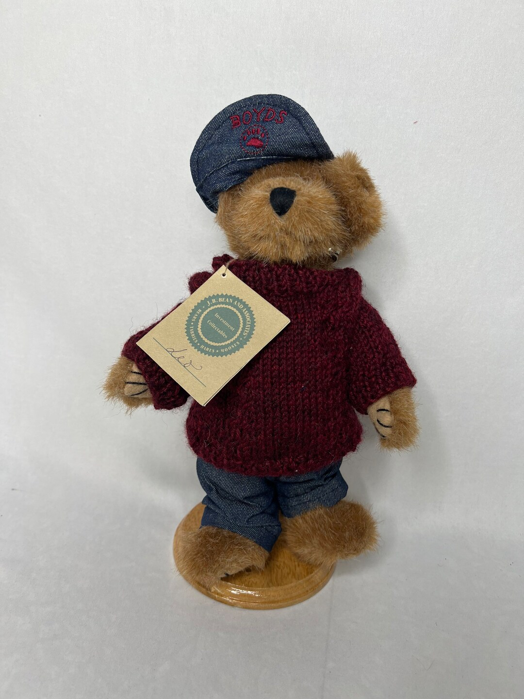 Boyds Bears Leo Bruinski 10 Retired Bear Plush 918320 Burgundy Sweater ...