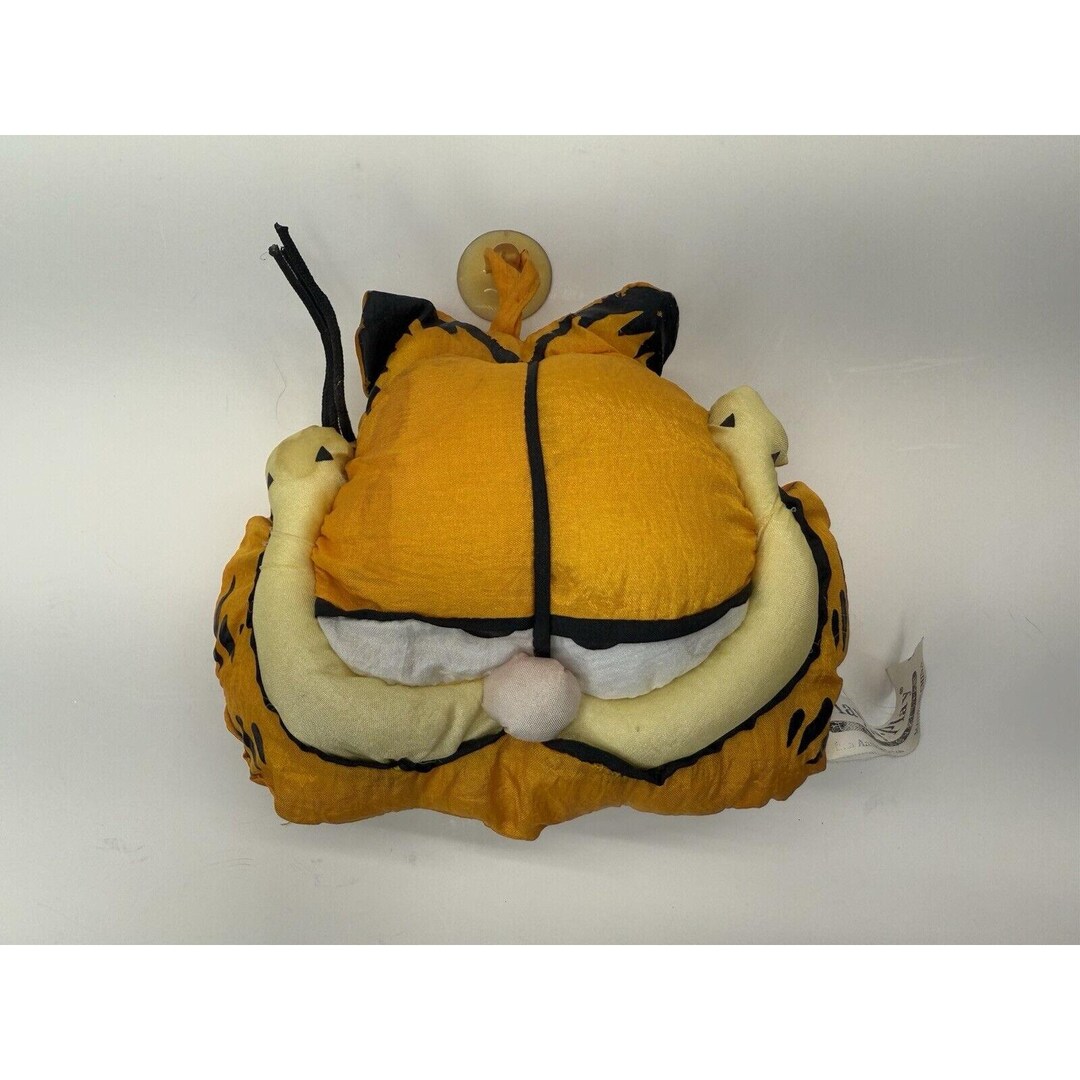Vintage 90s Garfield Head Nylon Plush Window Cling Cartoon Cat Play by ...