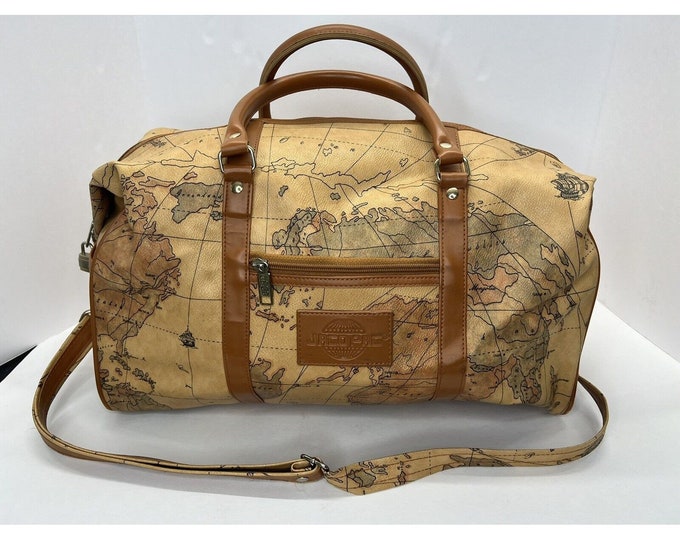 Jaco Pac Vintage World Maps Duffle Bag Map Carryon Weekender Retro ...