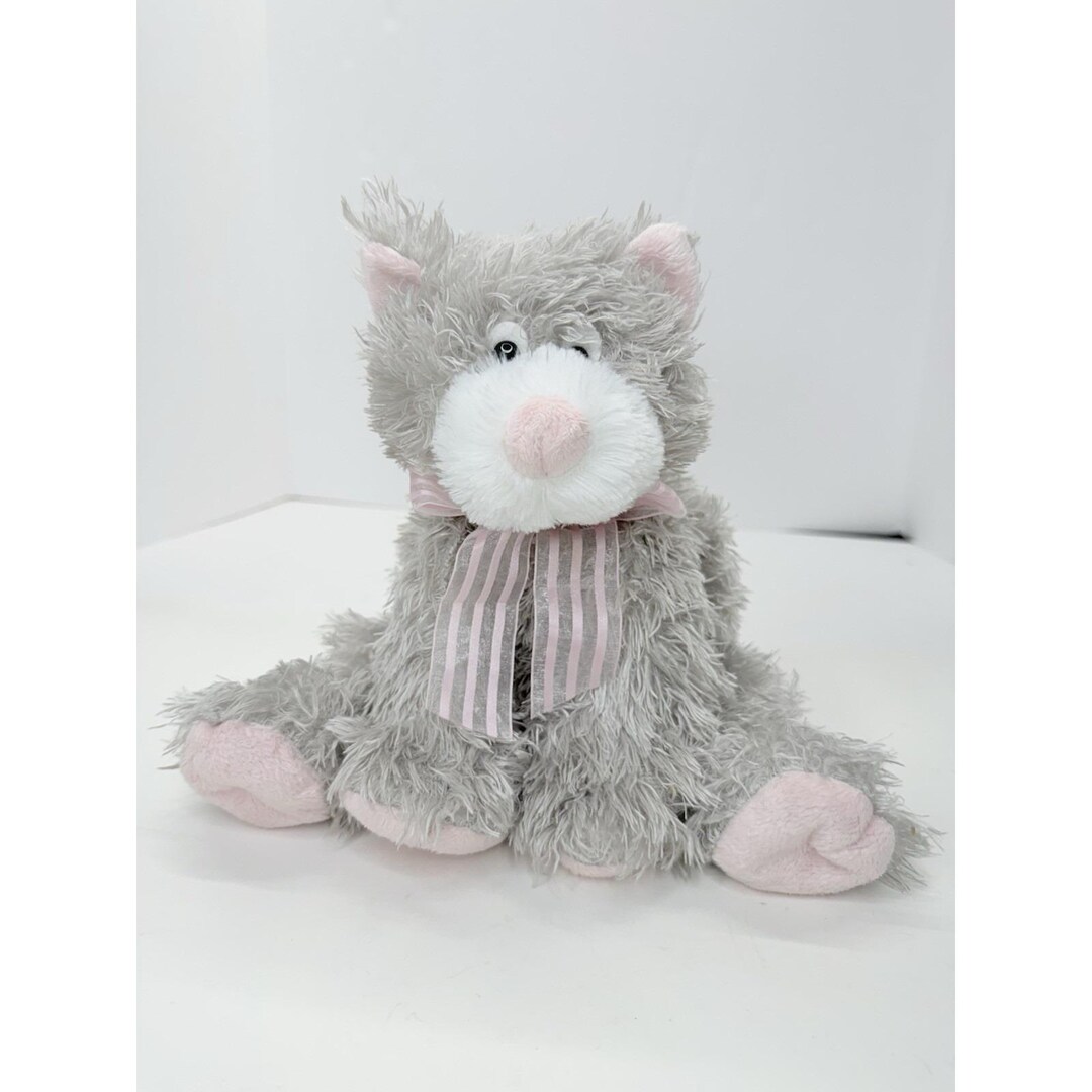 TY Classic Caboodle the Cat Plush 12” Gray and Pink Stuffed Animal ...