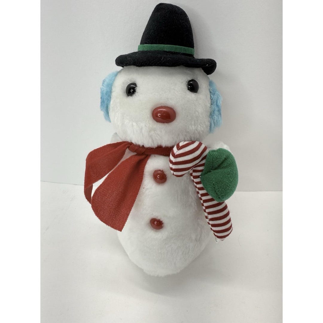 Vintage Soft Things Inc Snowman Plush White Stuffed Animal Cuddly 9 ...