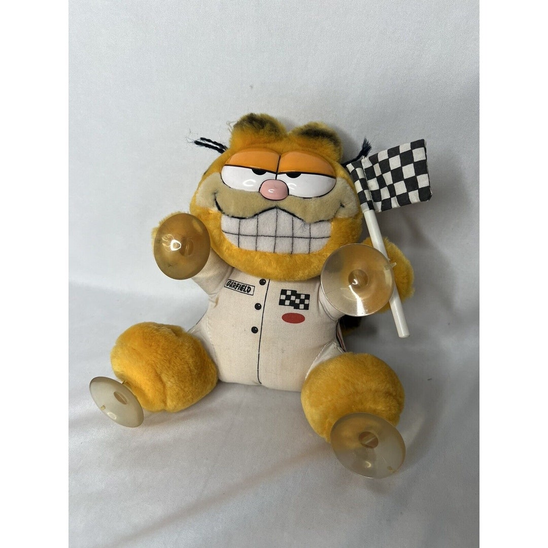 Vintage 1981 Dakin Garfield Speed Demon Window Cling Plush 7” Cat - Etsy