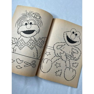 Vintage 1994 Sesame Street Elmo's Christmas A Big Coloring Book Golden ...