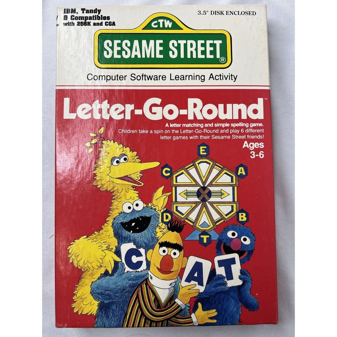 Sesame Street Letter-go-round IBM Tandy Computer Game Software W/ Box ...