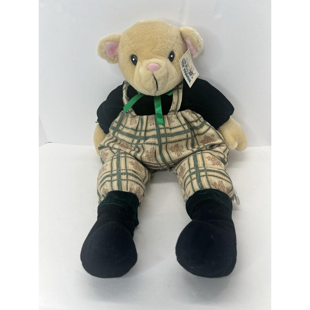 Toy Parade Teddy Bear Plush 24 Inch Plaid Overalls Shelf Sitter Stuffed ...