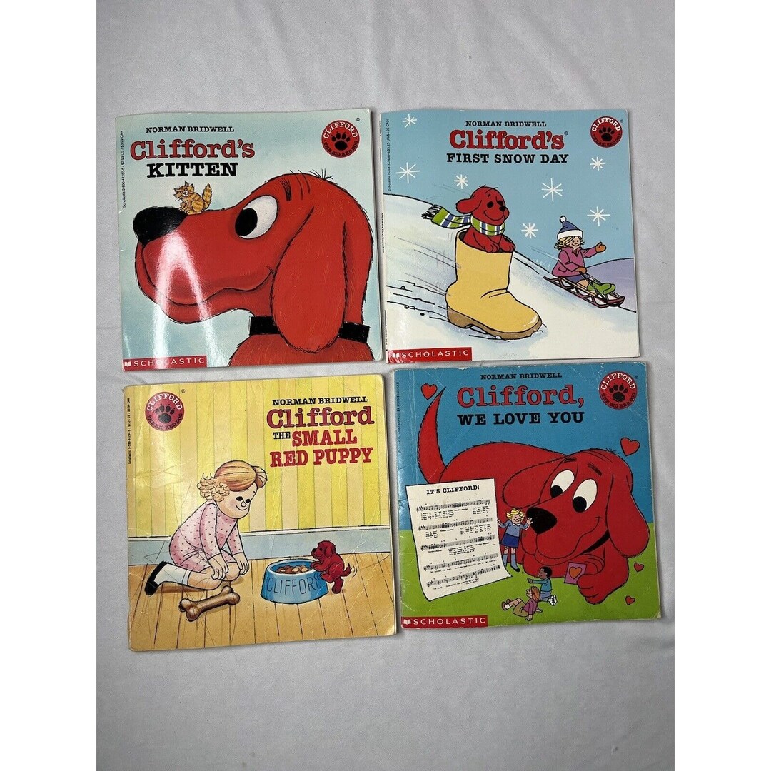 Clifford the Big Red Dog Books Lot of 4 Kitten, Love You, Snow Day ...