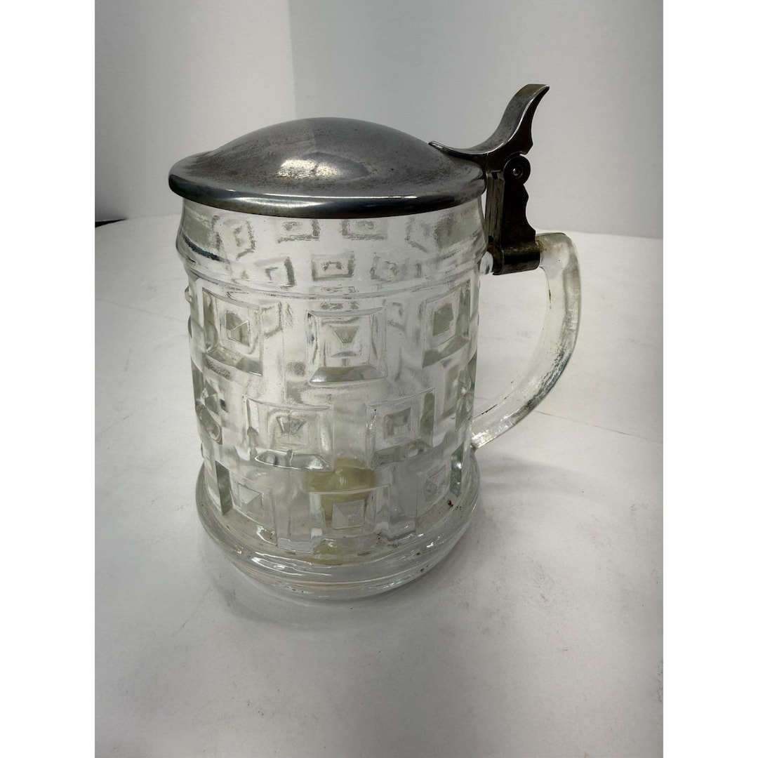 Vintage Duratale Genuine Leonard Crystal & Silver Plate Beer Stein Made ...