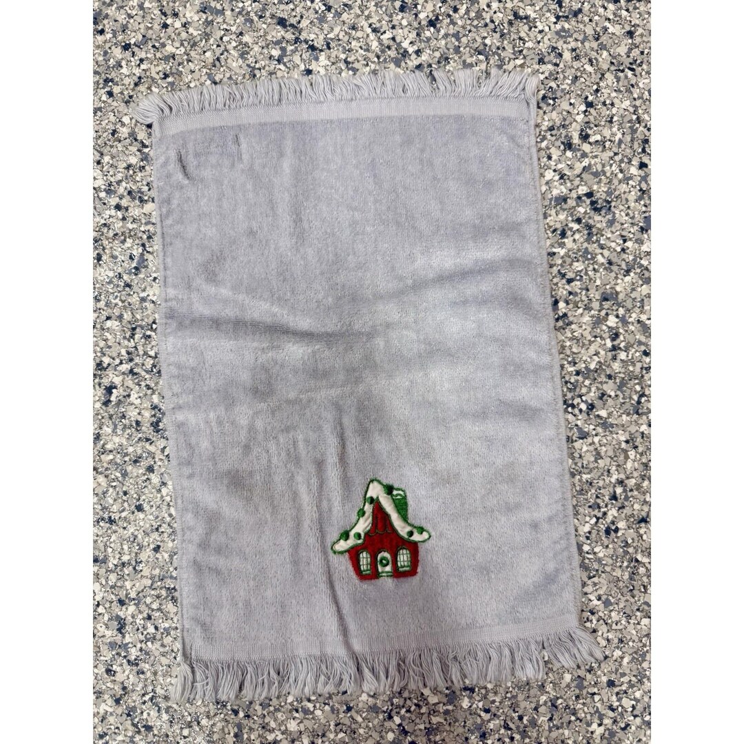 Vintage Christmas Terry Finger Tip Towel Made in USA Martex Christmas ...