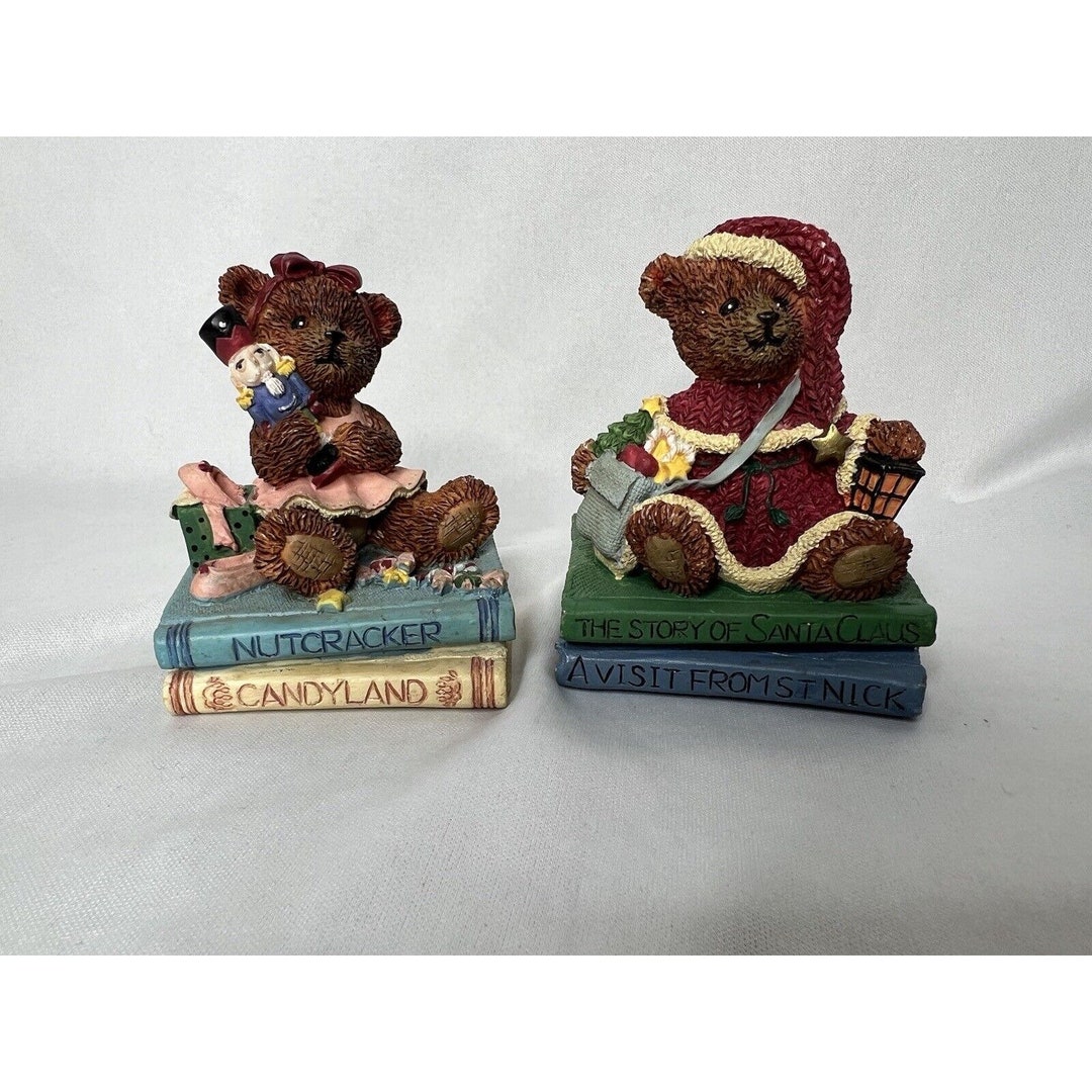 Vintage Russ Bears From the Past Nutcracker and Santa Claus Figures Set ...