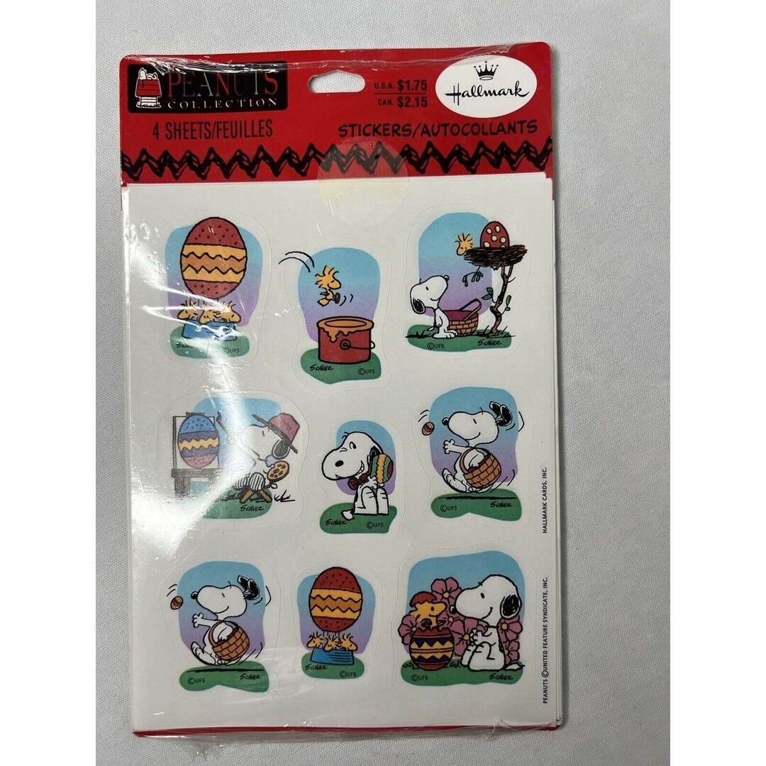 Vintage Hallmark Peanuts Snoopy the Easter Beagle Stickers Sealed 4 Sheets - Etsy