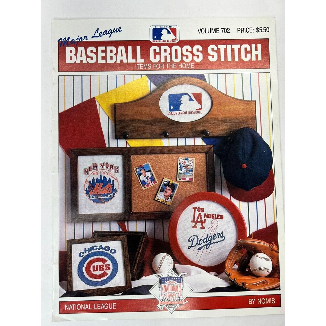 Vintage 1988 MLB Baseball Cross Stitch Pattern Book National League ...