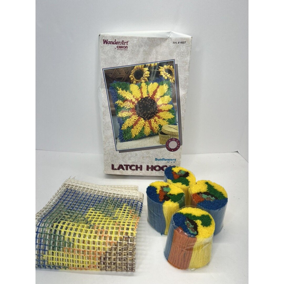 Latch Hook Kit 4607 Sunflowers 12x12" Wonderart Caron - Etsy