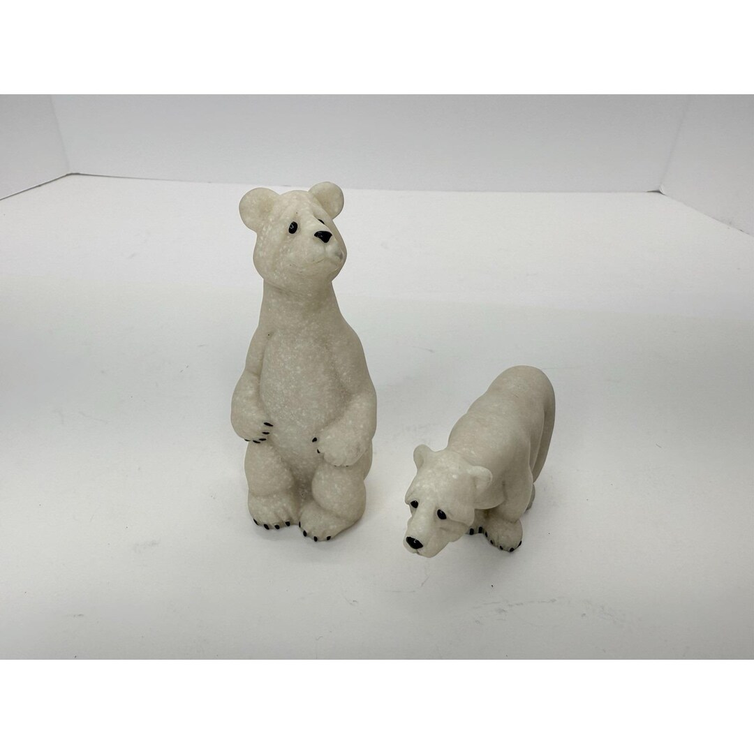 Set of 2 Vintage Quarry Critters Polar Bear Figurine Poncho and Phil - Etsy