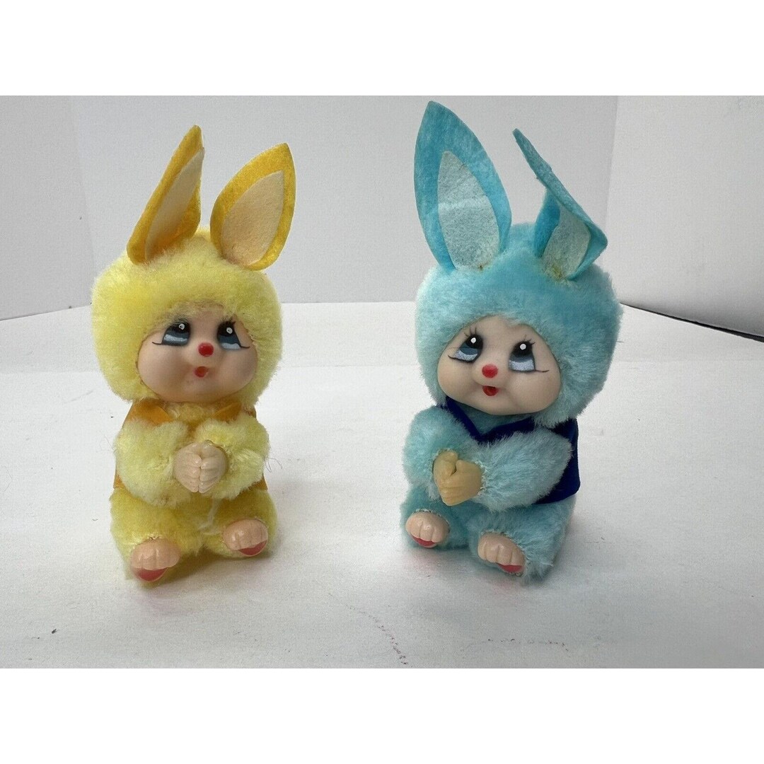 Rare Set of 2 Vintage 70’s Yellow and Blue Rabbit Clip on Pencil ...