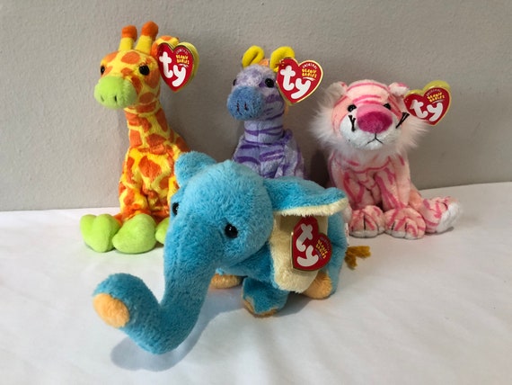 Ty Beanie Babies Choice of Wild Animals in Fun Colors - Etsy