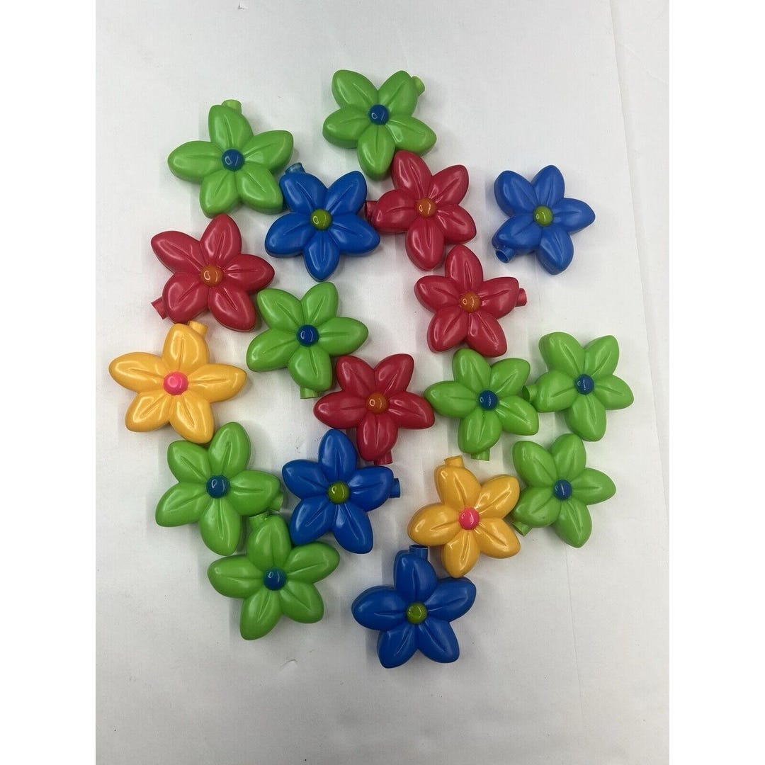 18 Flower String Light Covers Only Decor Blow Mold Plastic Colorful Fun ...