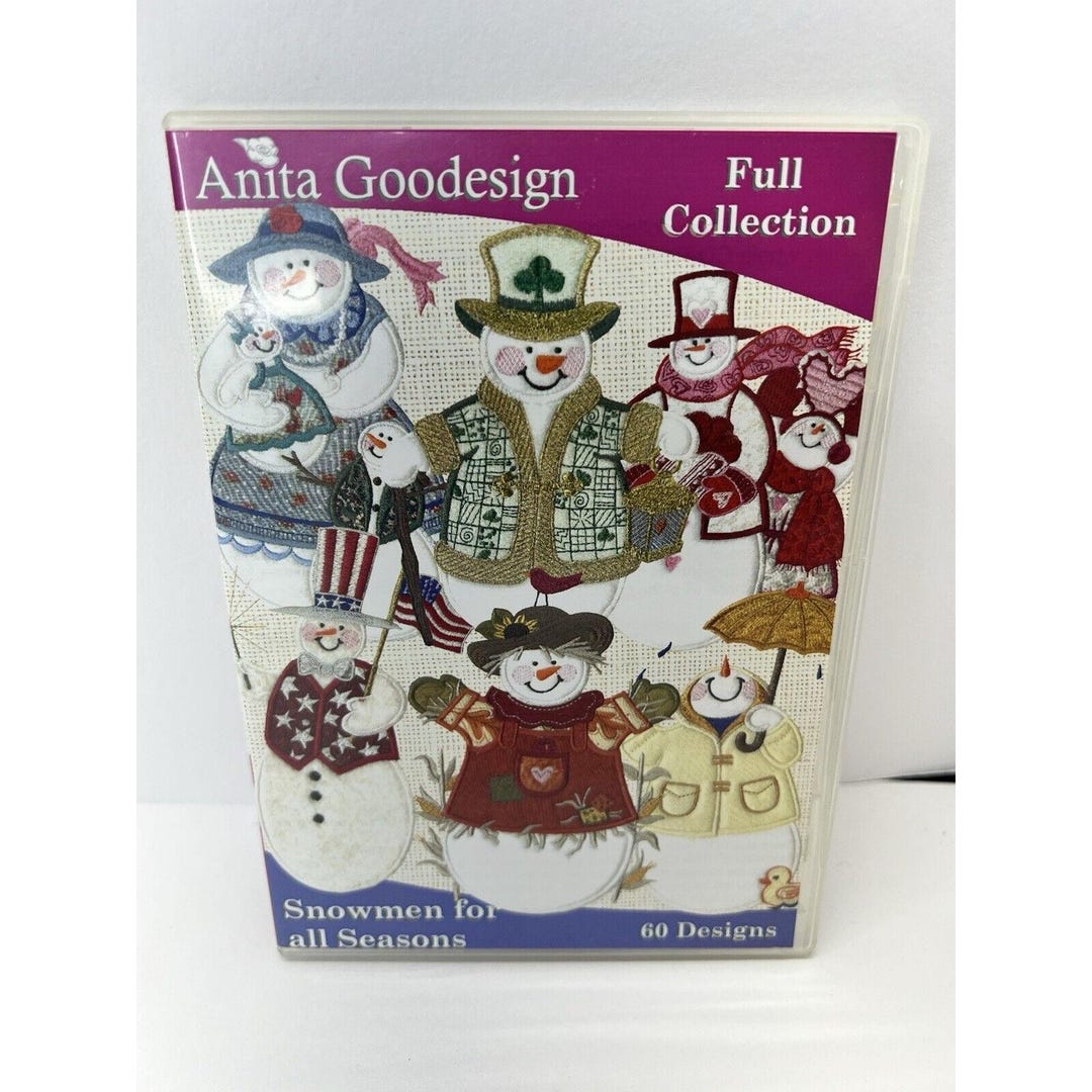 Snowmen for All Seasons Anita Goodesign Full Collection Embroidery CD - Etsy
