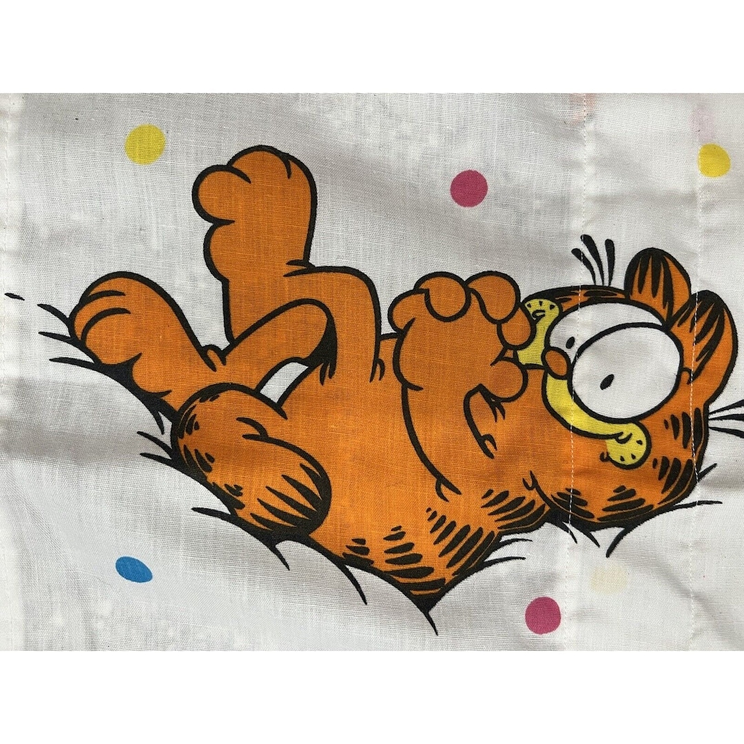 Vintage Garfield Handmade Valance and 2 Panels Curtain Drapes Cat ...