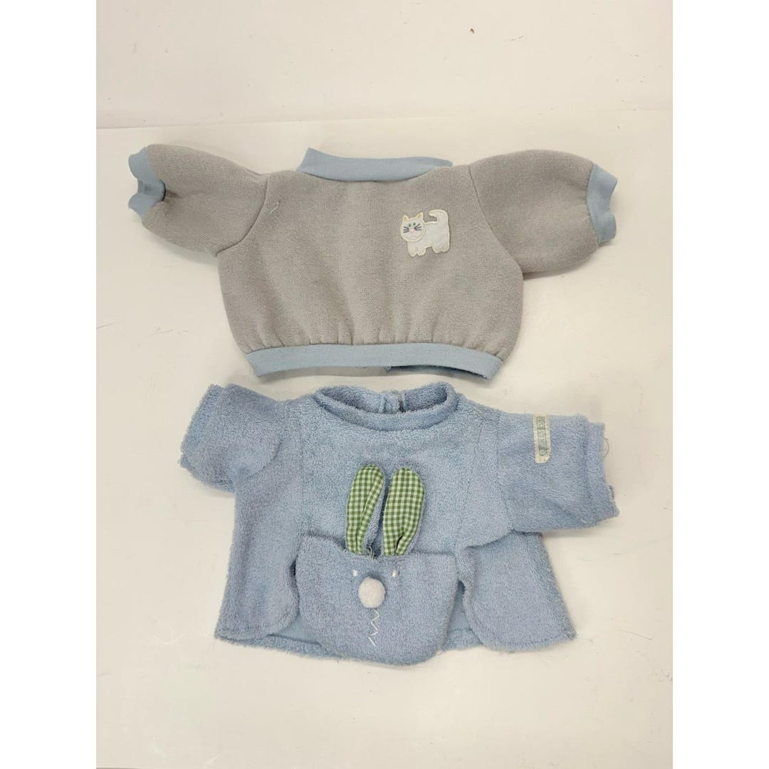 Vintage Cabbage Patch Kids Clothes Blue Terry Cloth Bunny and Grey Cat ...
