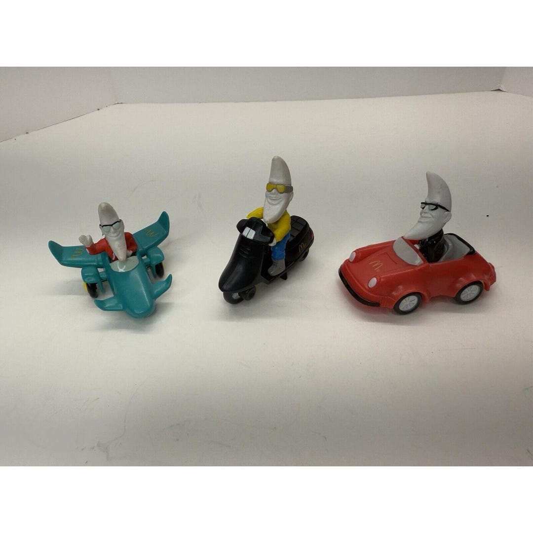 Lot of 3 Mcdonalds Mac Tonight Moon Man Cars Figures Car Airplane Moped ...