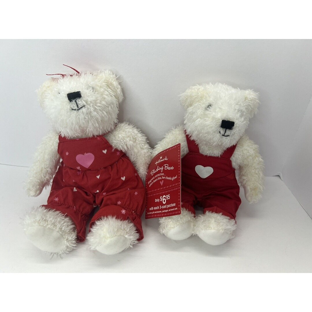Hallmark Plush Blushing Bears Magnetic Kissing Heart 2004 With Tags ...