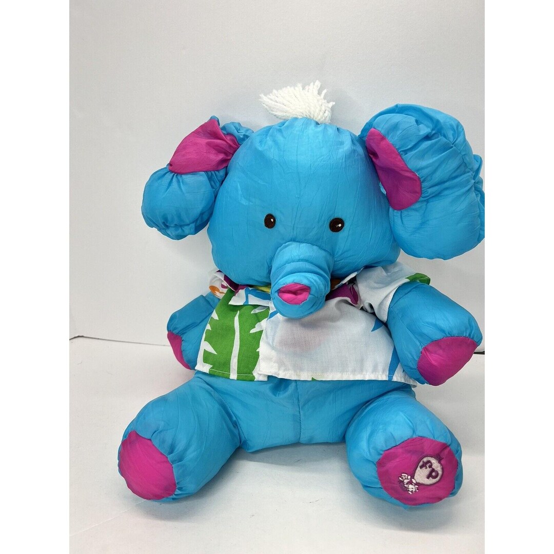 Vintage Fisher Price Puffalump Blue Elephant Stuffed Plush 1987 ...