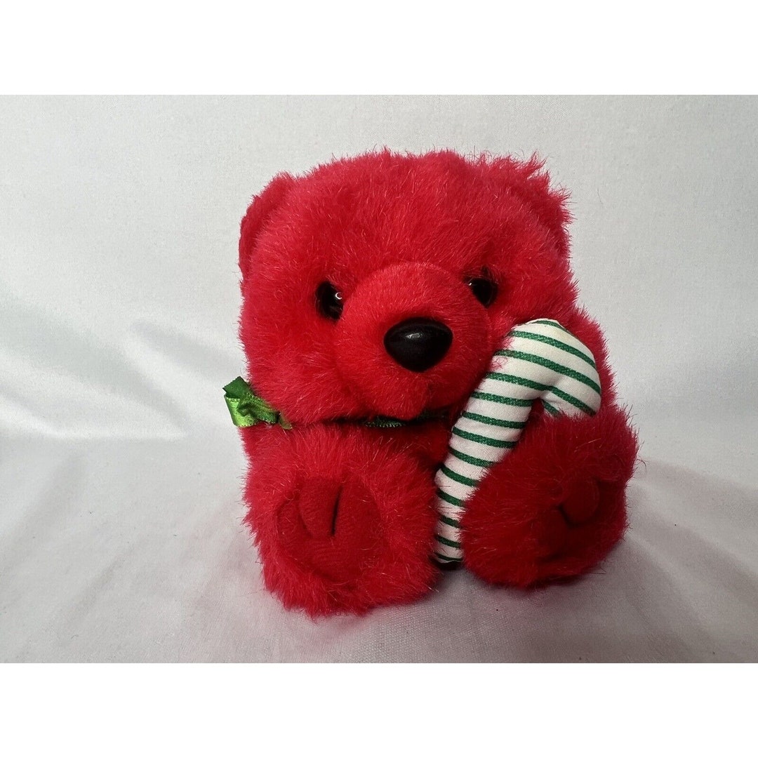 Swibco Puffkins Jangles Christmas Bear Plush Stuffed Animal Red Vintage ...