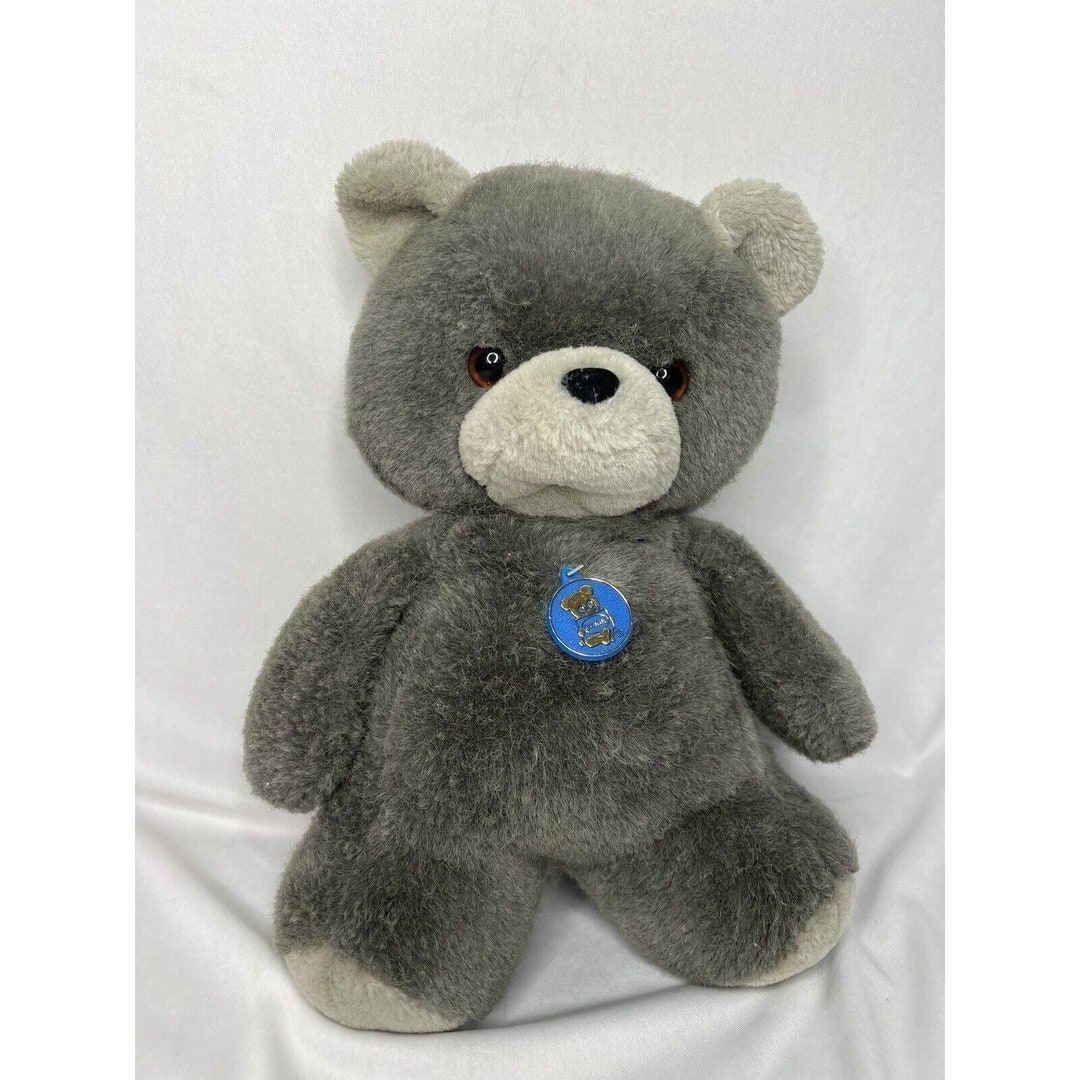 1984 Dakin Huggy Bear Nature Babies 15" Gray Plush Vintage Teddy ...