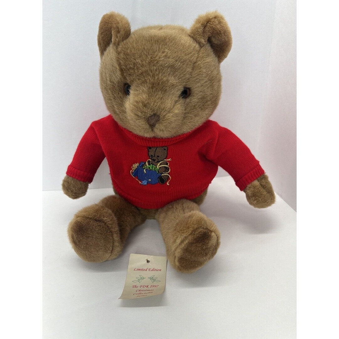 Vintage 1997 Fable Toy Teddy Bear FDR Christmas Collectible Series ...