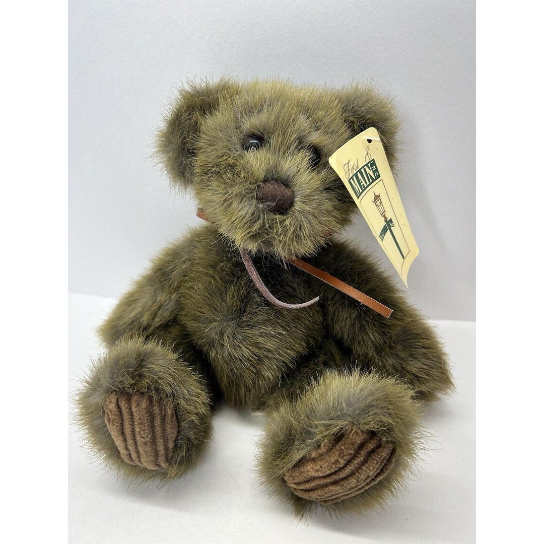 First and Main Minky Bear Plush Brown Teddy Corduroy Feet Stuffed ...