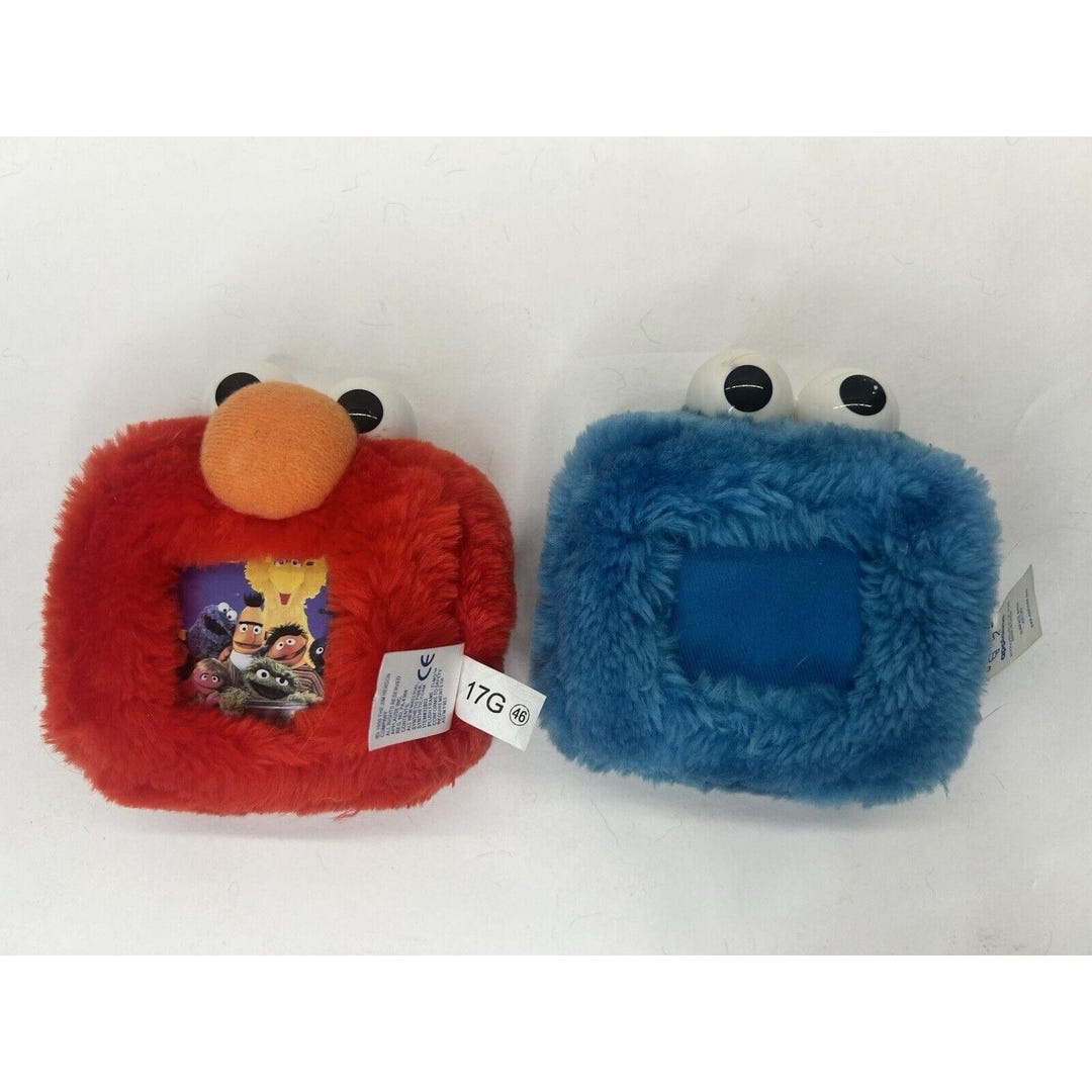 Vintage Set of 2 Sesame Street Plush 3D Magnet Frames Elmo and Cookie ...