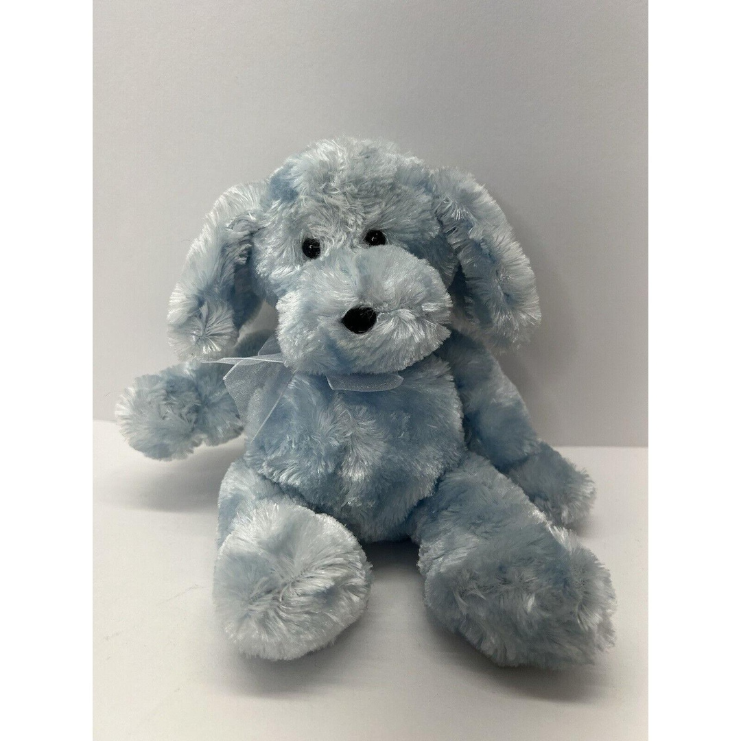 Vintage Jerry Elsner Blue Plush Puppy Dog Stuffed Animal 9 Inch Velvet ...
