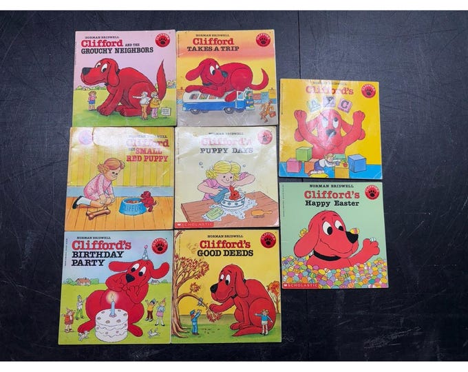 Vintage Clifford the Big Red Dog Books Set of 8 Paperback Easter Takes ...