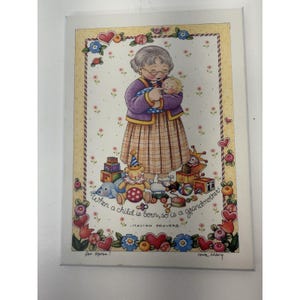 Vintage Mary Engelbreit Colorplak Grandmother Wall Plaque “when A Child ...