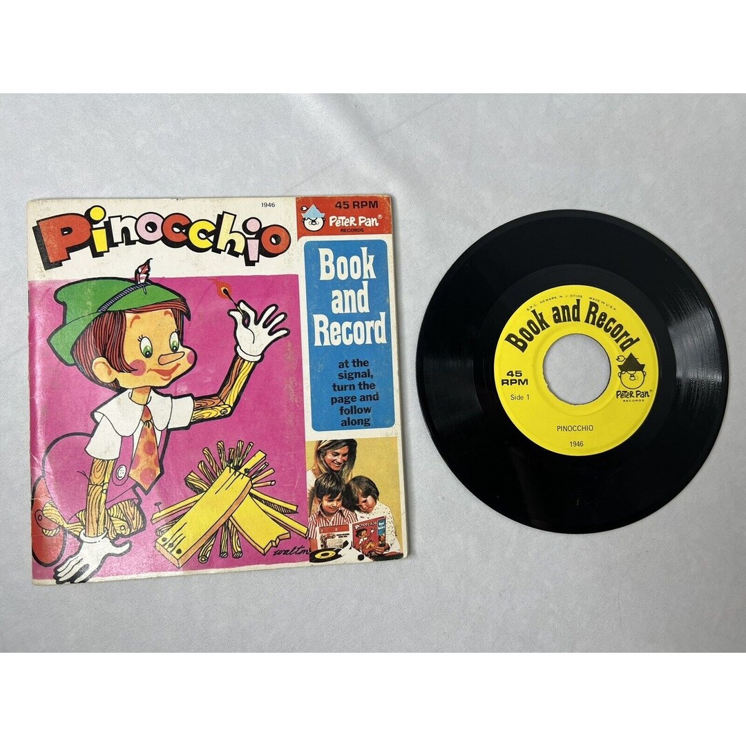 Peter Pan Records - "pinocchio" - 45 RPM - Vinyl Record and Book ...