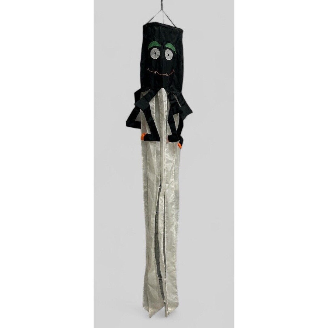 Vintage Halloween Spider Windsock 57 Long Nylon Flag Wind Sock Black ...