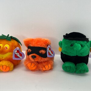 Puffkins 5 Plush Choice of Halloween Plush Stitch the Monster, Jack the ...