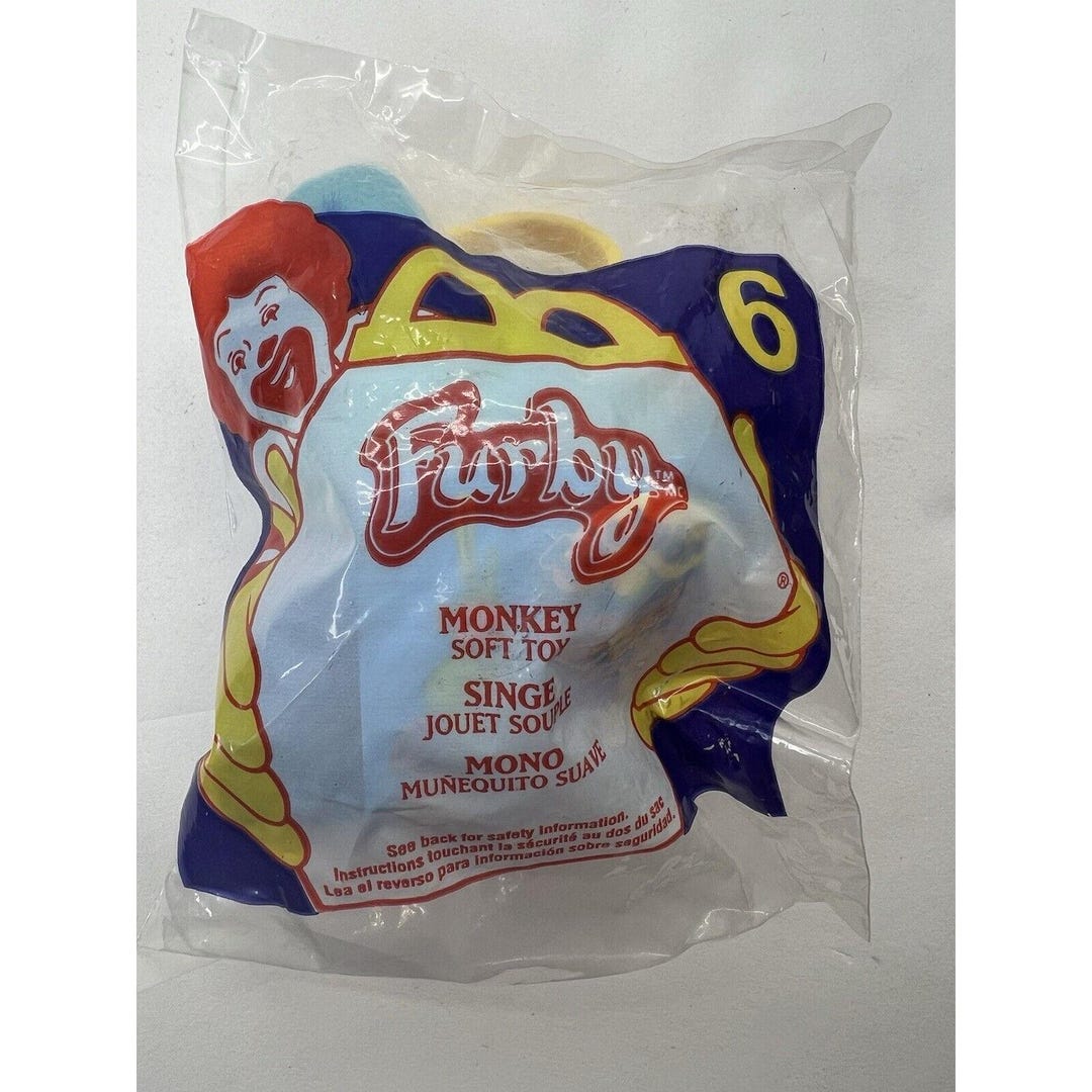 Vintage 2000 Mcdonalds Toy Furby 6 Monkey Keychain Bag Clip Sealed ...