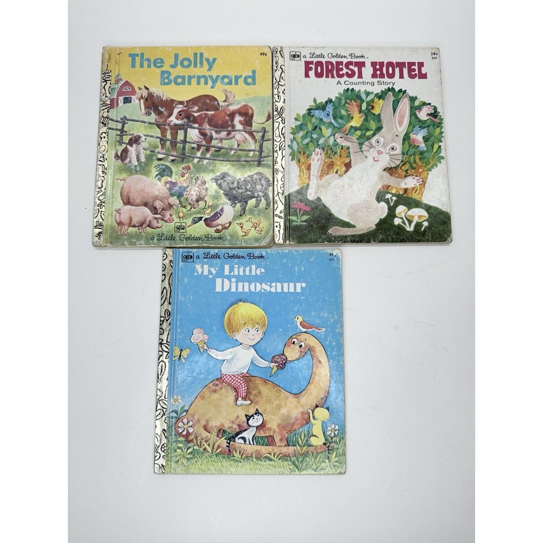 Little Golden Books Animal Stories Lot of 3 1970s Dinosaurs, Forest ...