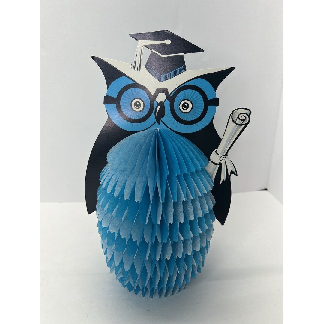 Rare Vintage Beistle Graduation Honeycomb Owl Centerpiece 1990 EUC - Etsy