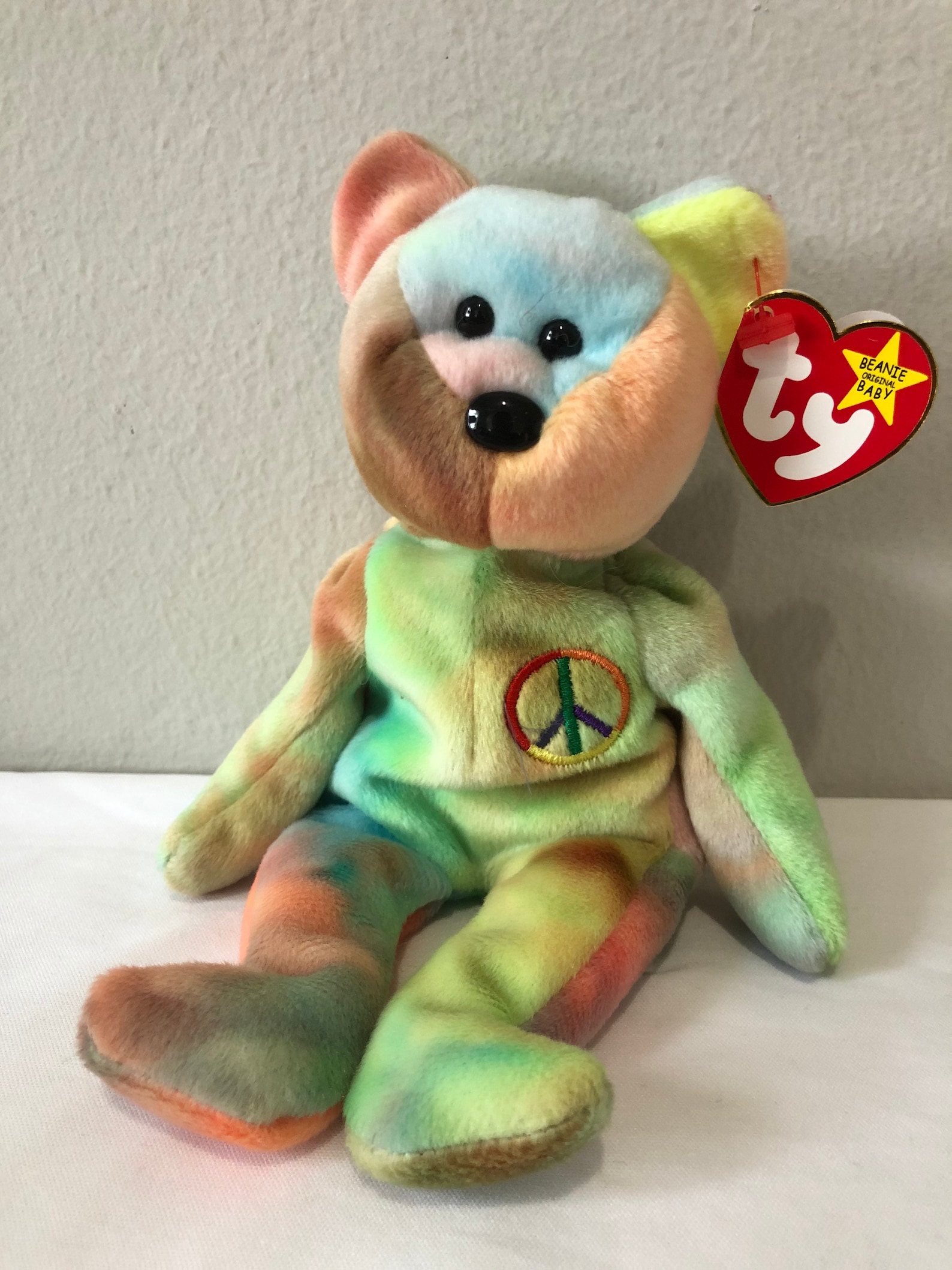 Ty Beanie Babies. Choice of Tye Dye Bear Group 2, Peace, Mellow, Groovy ...