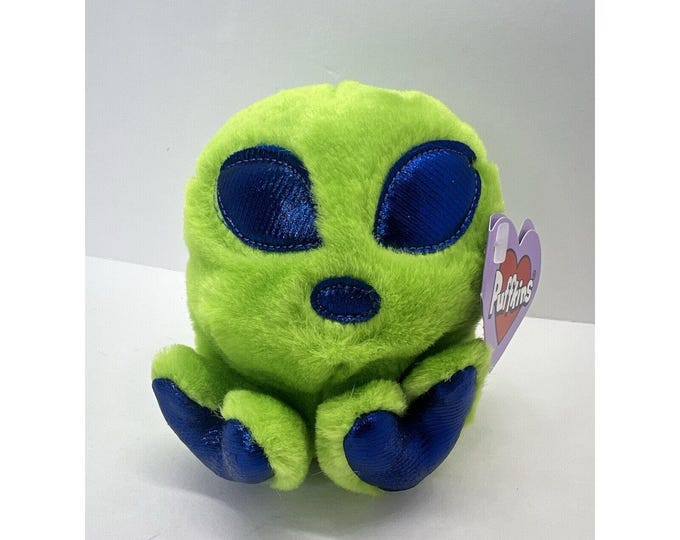 Roswell Space Alien Plush Swibco Puffkins Beanie Vintage Stuffed Animal ...