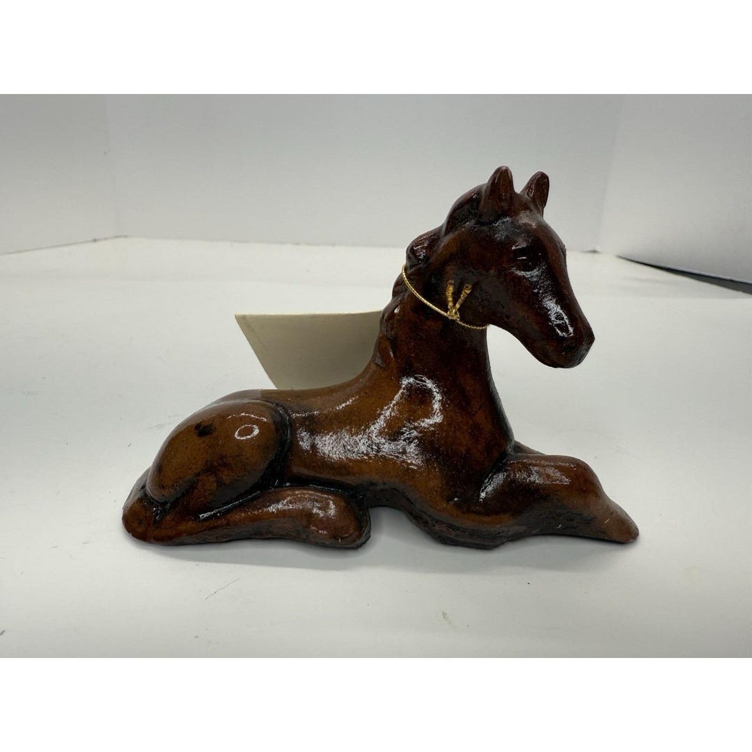 Hand Carved Tooled Stone Horse Stone Mountain Manufacturing Co. Wood ...