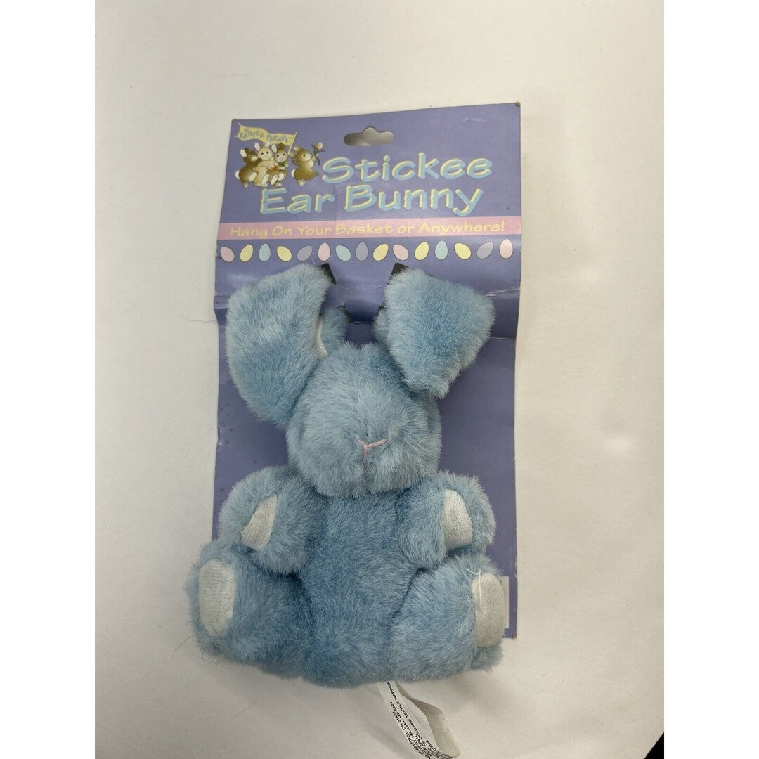 Vintage Easter Parade Rabbit Plush Bunny Blue 7" Hook Loop Ears Advance ...